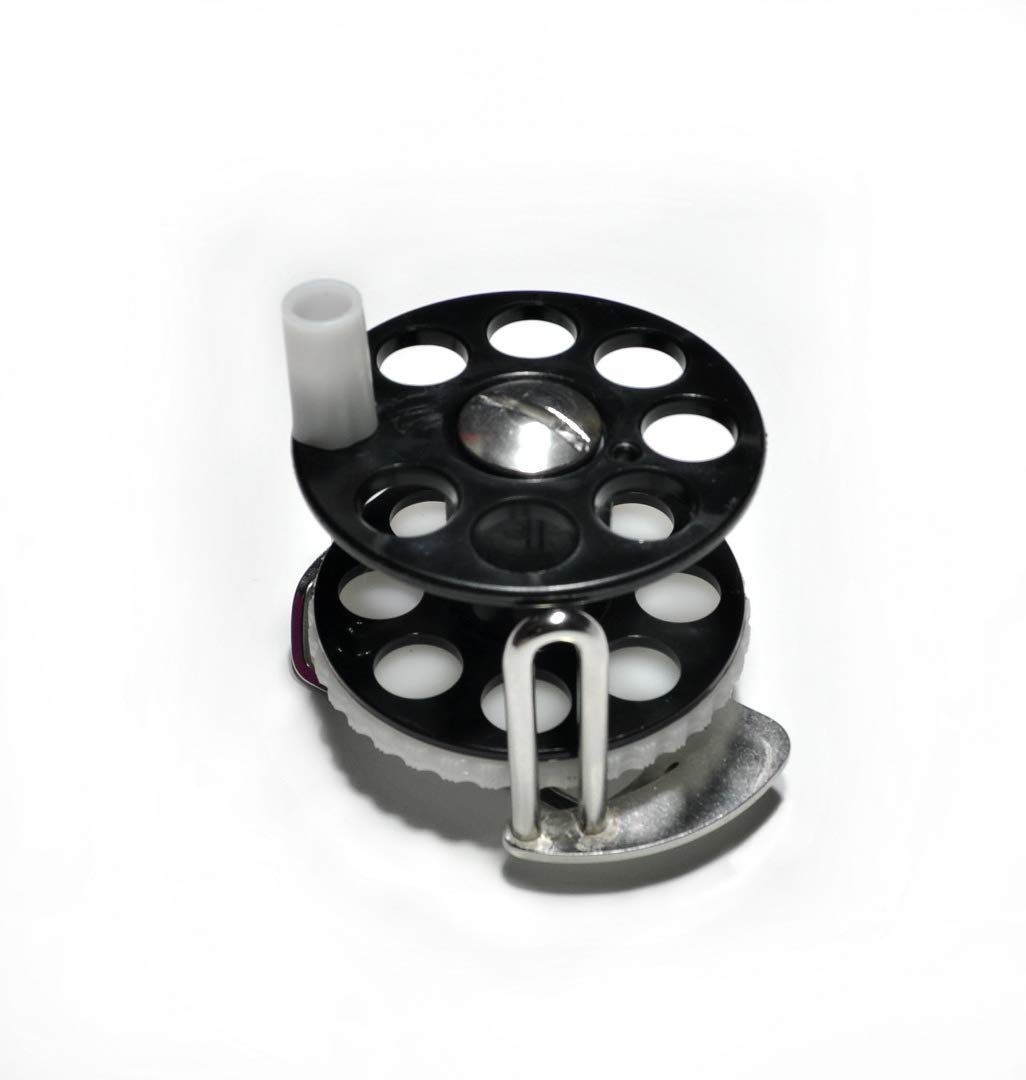 Spearfishing Speargun Reel Stanless Steel -Plastik With Side Exit Line (black-white)