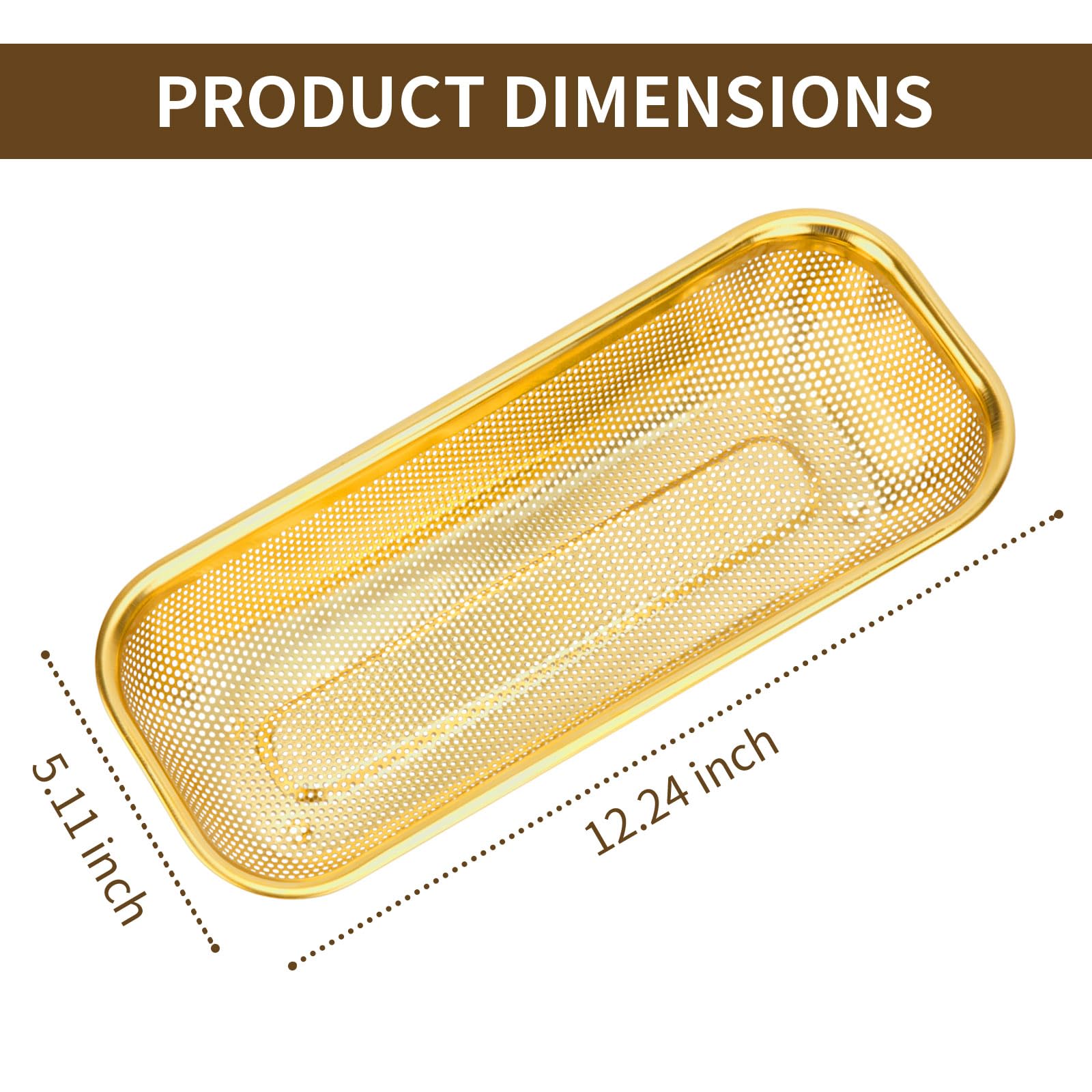 Snailhouse Silverware Organizer, 2 Pack Stainless Steel Utensil Cutlery Flatware Spoon Tray Organizer Holder Storage Box Case Divider for Kitchen Drawer, Gold