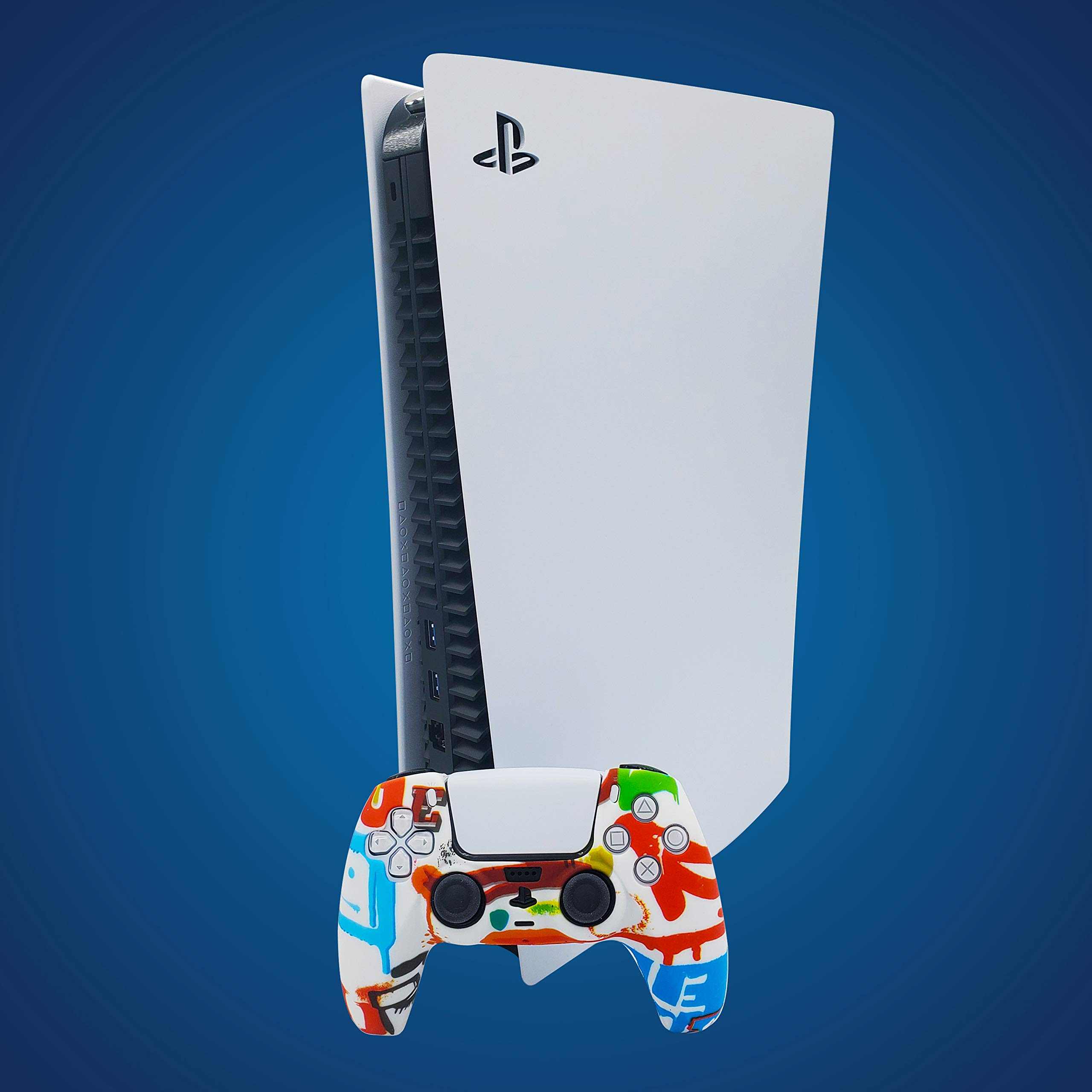 PS5 Silicone Gel Grip Controller Cover Skin Protector (ps5 Light Strokes) Compatible for Sony Playstation 5, Compatible for Playstation 5 Accessories, Wireless Controller Protector Covers, PS5 Skin