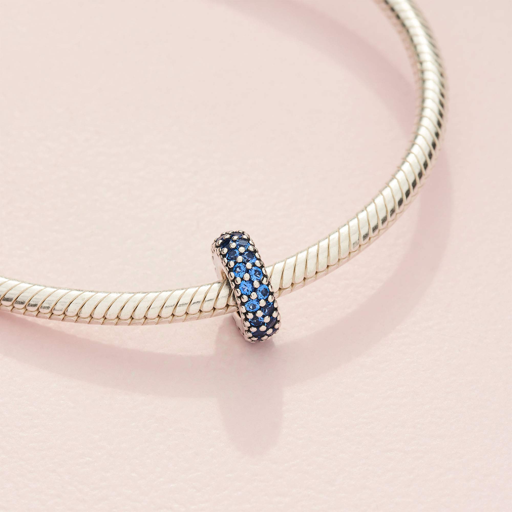 Pandora Jewelry Blue Sparkle Spacer Crystals Charm in Sterling Silver