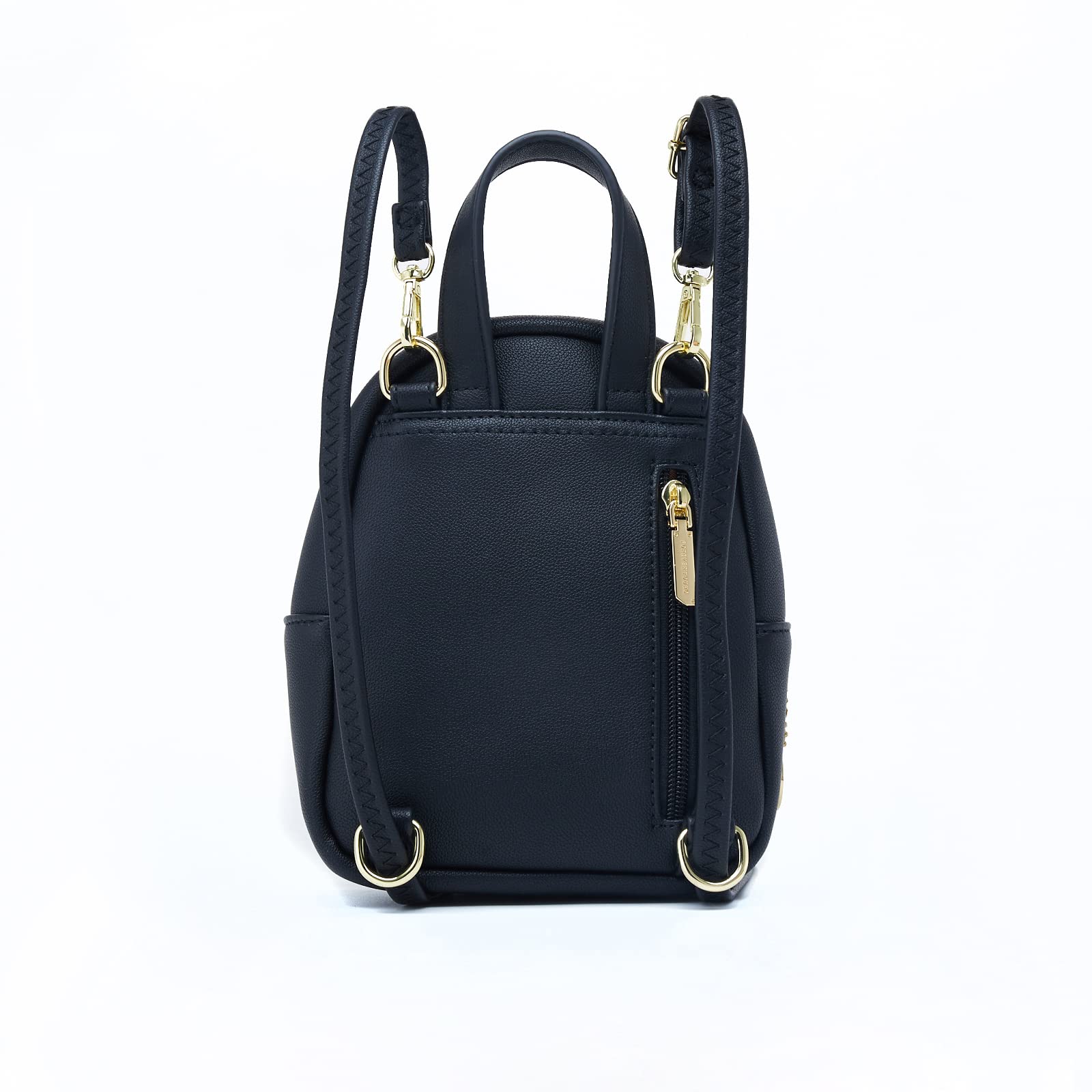 PIERRELOUES Mini Backpack Purse for Women PU Leather Crossbody Bags Cell Phone Wallets Handbags Clutch-Black