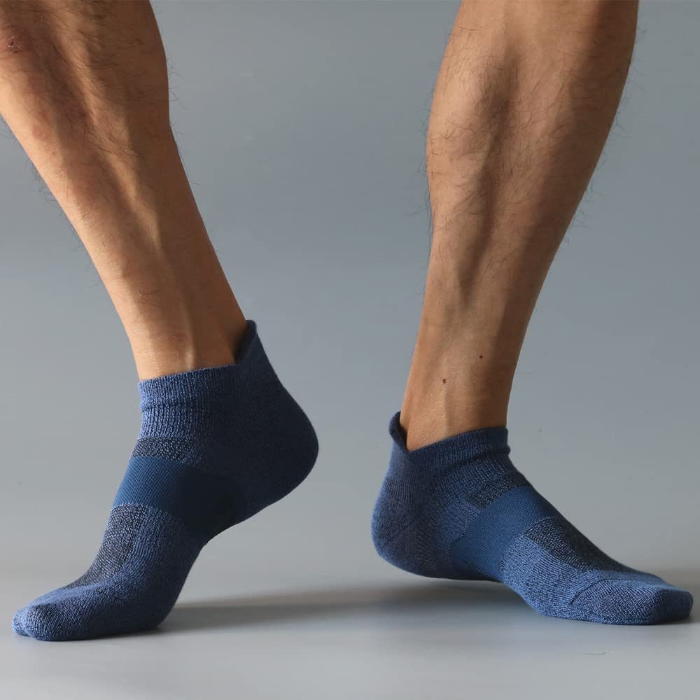 Virmoku Mens Multipack Athletic Running Ankle Socks For Men No Show Cut Casual Liner 100% Cotton Crew Socks