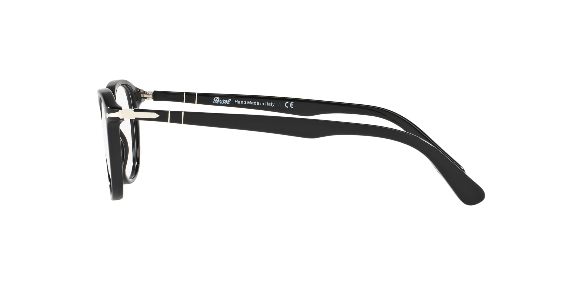 Persol PO3143V Rectangular Prescription Eyewear Frames, Black/Demo Lens, 47 mm