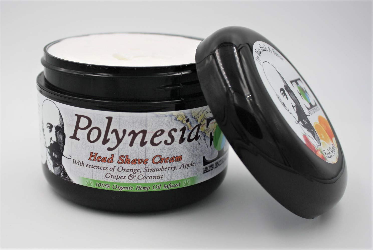 Polynesia Head Shave Cream - w/100% Organic Hemp Seed Oil - Do Your Head a Favor - Shave your head everyday and eliminate razor burn for good! Sooth & moisturize your head with essential oils & Aloe