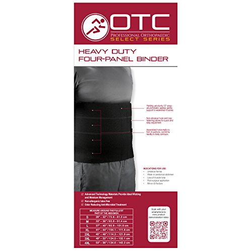 OTC Abdominal Binder, Four-Panel Body, Heavy Duty 12-Inch, Select Series