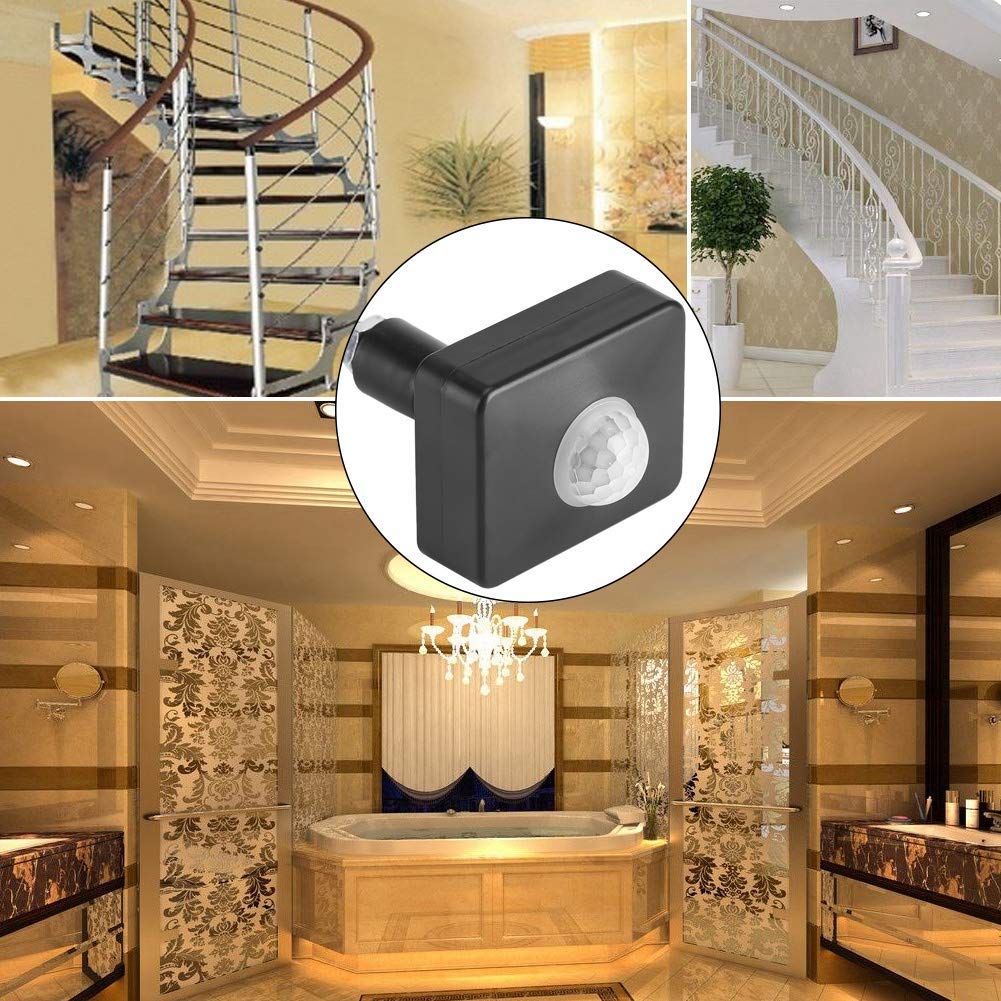 PIR Motion Sensor - Black PIR Switch, PIR Motion Sensor Light Switch, Infrared Motion Lighting Sensor Detector, Wall Pavement Switch Outdoor