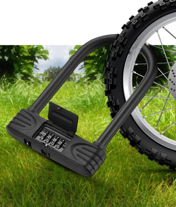 SSLCWL Bike U Lock Heavy Duty Anti Theft, Secure Combination Bike U Lock, 4 Digit Resettable Combination Codes U Bolt Bike Lock