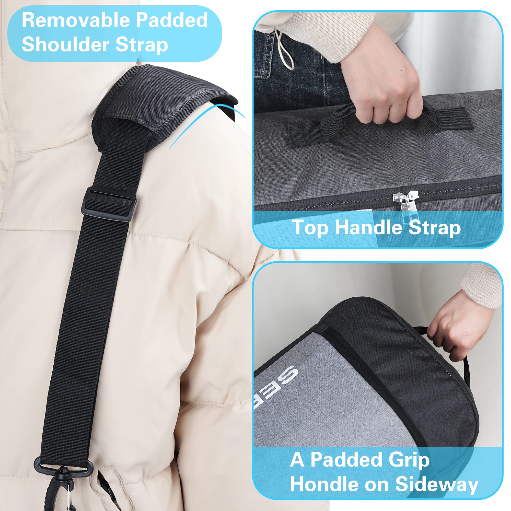 SEEHONOR Padded Snowboard Bag Store Transport Snowboard/Skis, Perfect Ski Bag for Air Travel