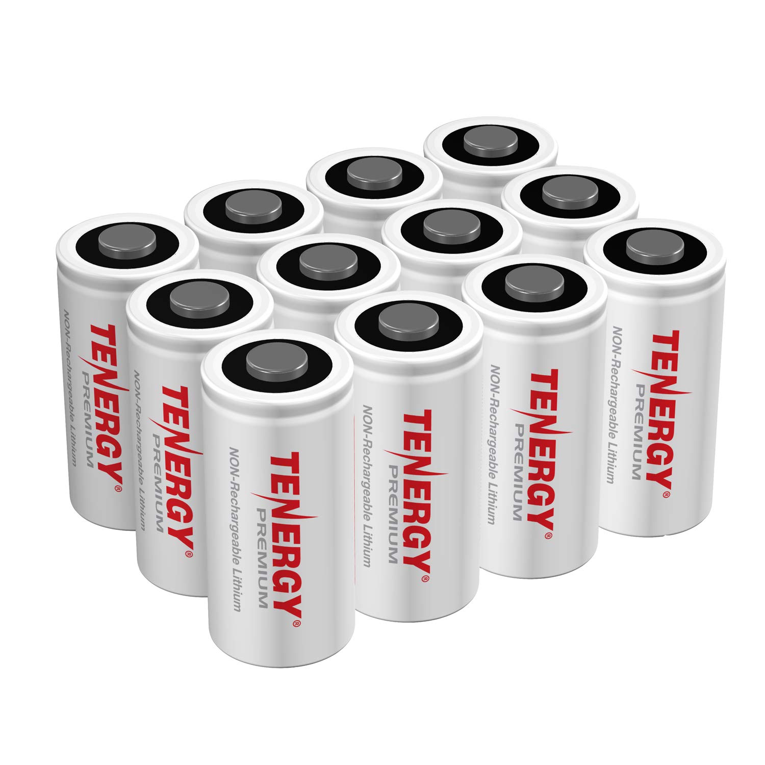 Tenergy Premium 12 Pack NonRechargeable CR123A 3V Lithium Battery, 1600mAh for Arlo Cameras, Photo Lithium Batteries, Security Cameras, Smart Sensors, and More