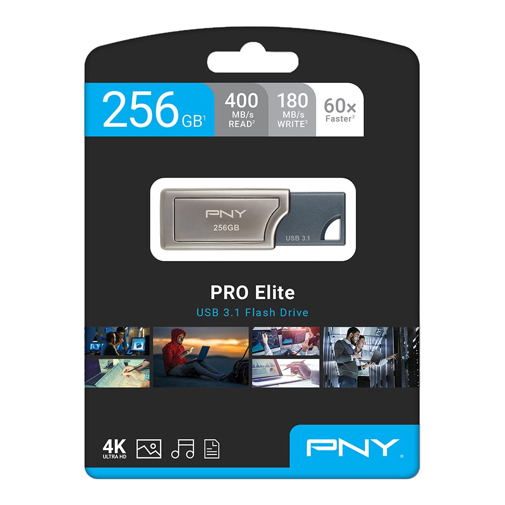 PNY 256GB PRO Elite USB 3.1 Flash Drive - 400MB/s