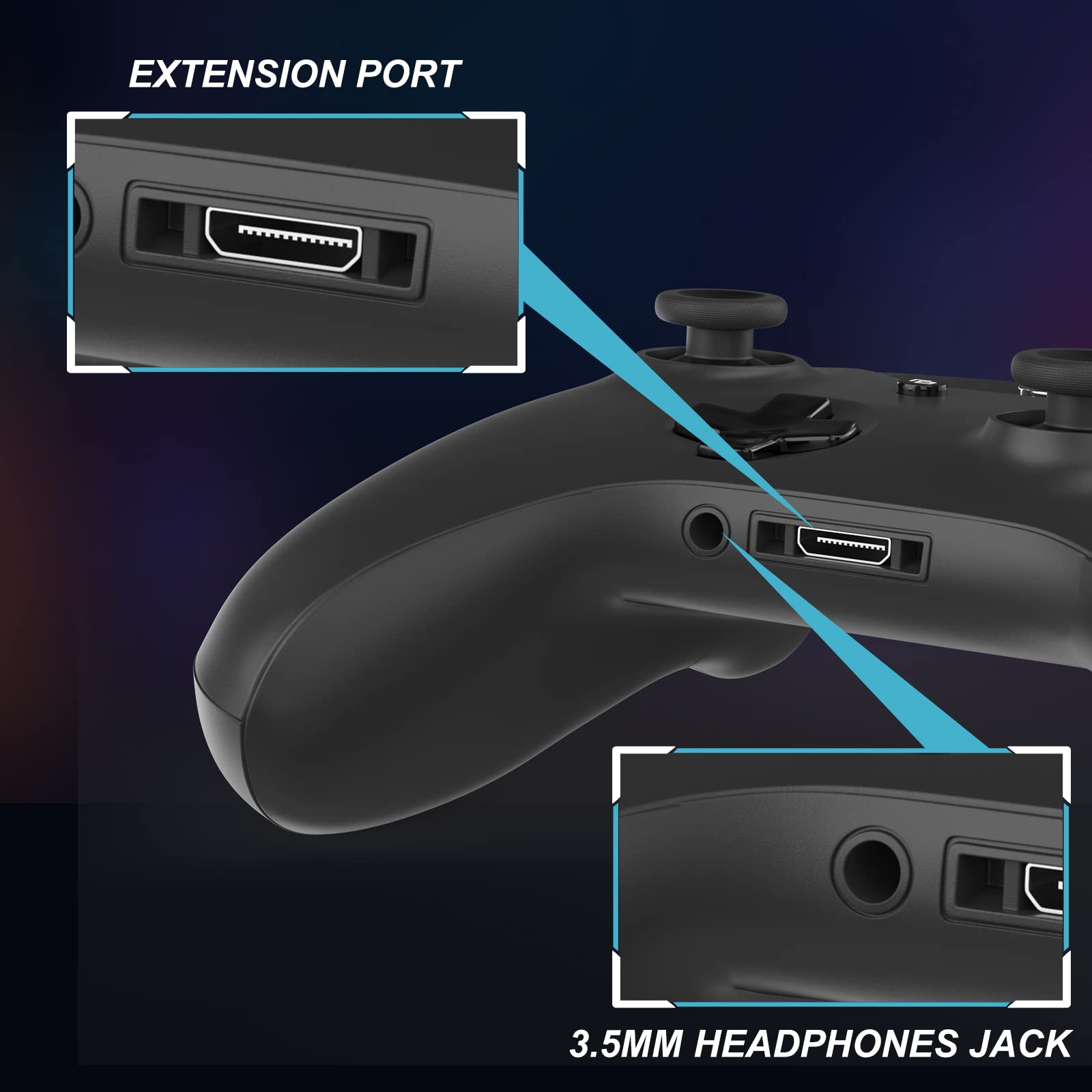 W&O Wireless Controller PC Game Controller Compatible With Xbox Series X/S/Xbox One/Xbox One S/One X (Black)