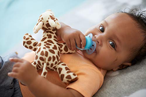 Philips AVENT Ultra Soft Snuggle Pacifier Holder with Detachable Pacifier, 0-6m, Giraffe, SCF348/01