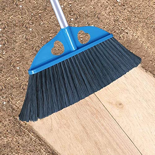 YONILL Indoor Dust Broom with Long Handle - Angle Broom for Hardwood Floor Cleaning Inside Soft Sweeping Brooms for House and Kitchen