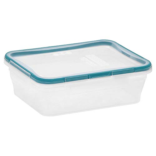 Snapware Total Solution 6-Pc Plastic Food Storage Containers Set with Lids, 8.5-Cup Rectangle Meal Prep Container, Non-Toxic, BPA-Free with 4 Locking Tabs, Microwave, Dishwasher, and Freezer Safe