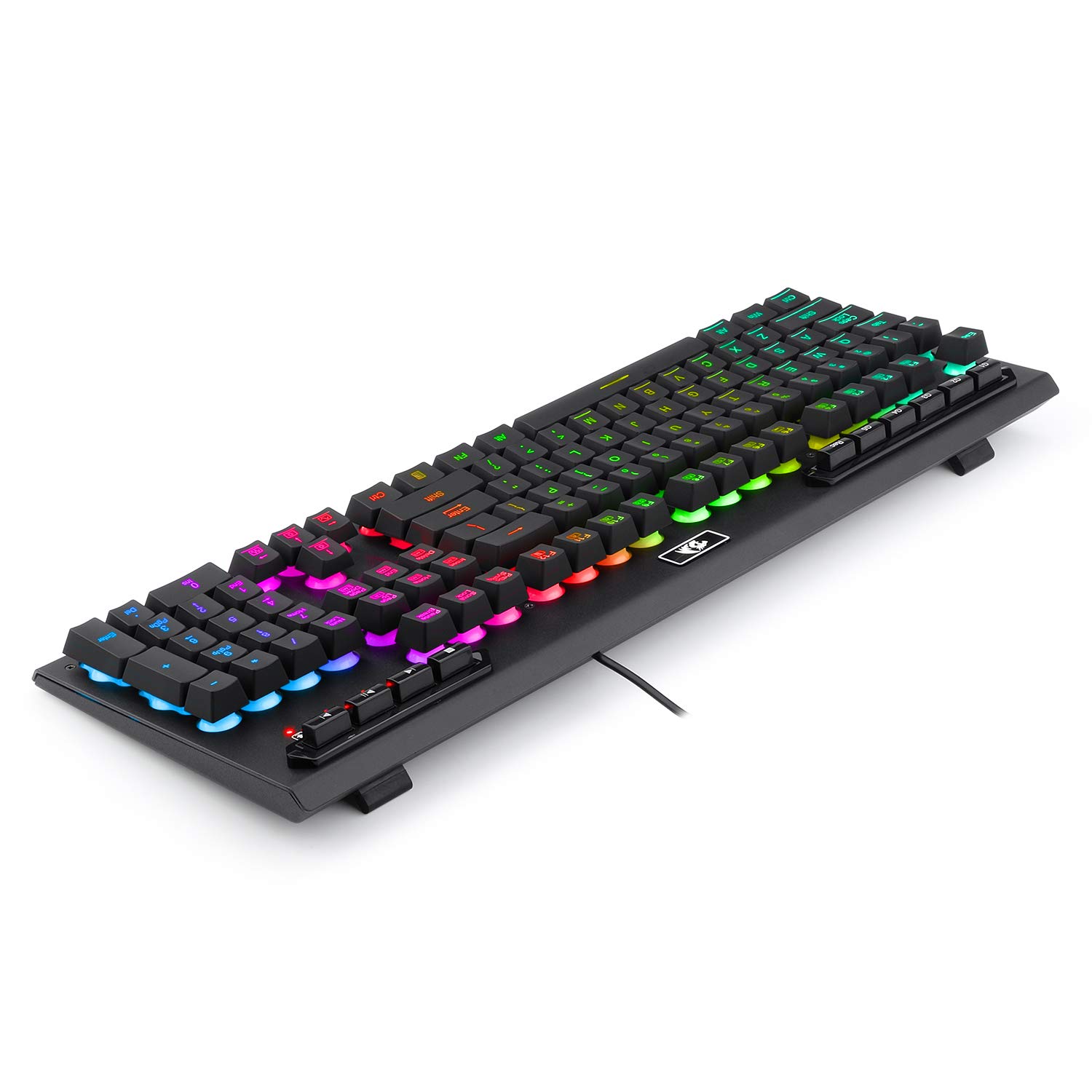 Redragon K511 PRO RGB Gaming Keyboard Wired LED Backlit Programmable Macro Keyboard 104 Keys Quiet Silent Membrane Keyboard for Windows PC Gamer Computer