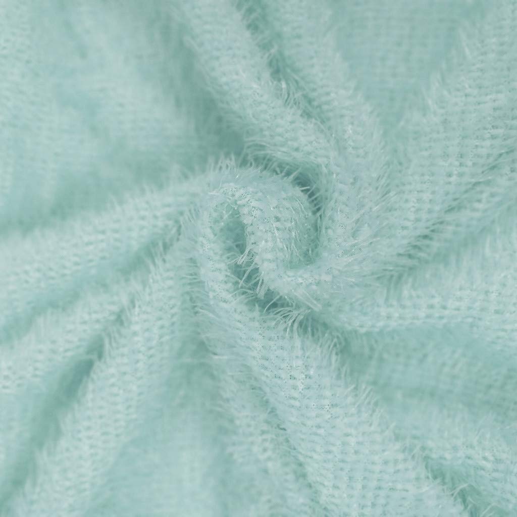 Solid Round Neck Dress for Women Plush Sweater Long Sleeve Dress Shift Loose Sweatshirt Dress Sky Blue