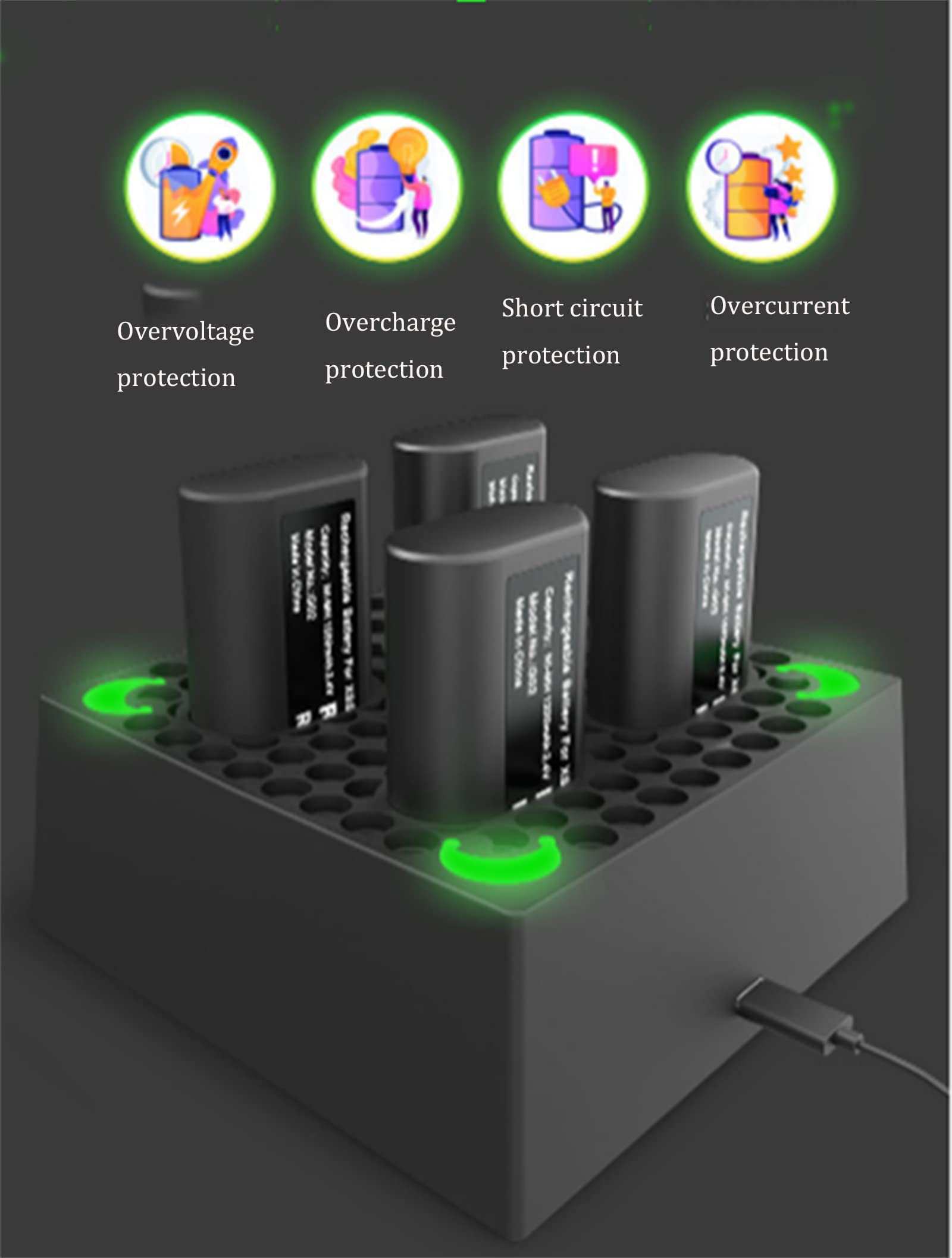 ZOAONWKS 4Pack Rechargeable Controller Battery Pack for Xbox One/Xbox Series X|S 1200mAh Xbox One Controller Battery Packs with Charging Station for Xbox One/One S/One X/One Elite Controller