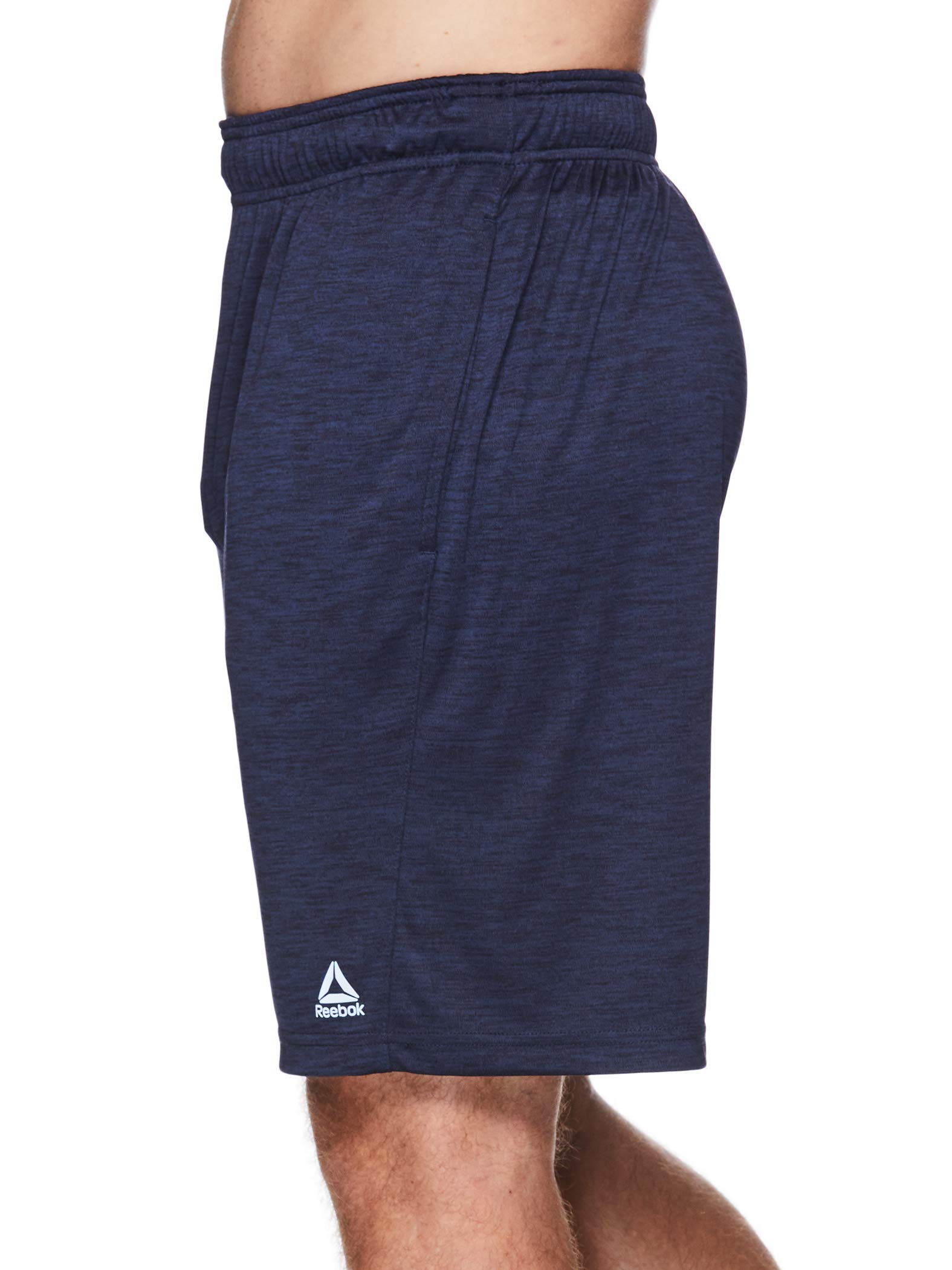 Reebok Men's Drawstring Shorts - Athletic Running & Workout Short w/Pockets - Cruz Short Navy Heather Blue, Small