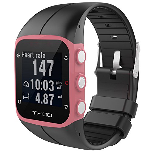 QGHXO Band for Polar M400/M430, Soft Adjustable Silicone Replacement Wrist Watch Band for Polar M400/M430 Watch (Black)