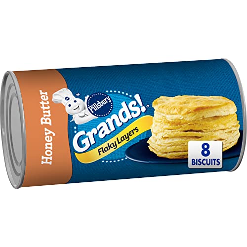Pillsbury Grands! Flaky Layers, Honey Butter Biscuits, Refrigerated Biscuit Dough, 8 ct., 16.3 oz.