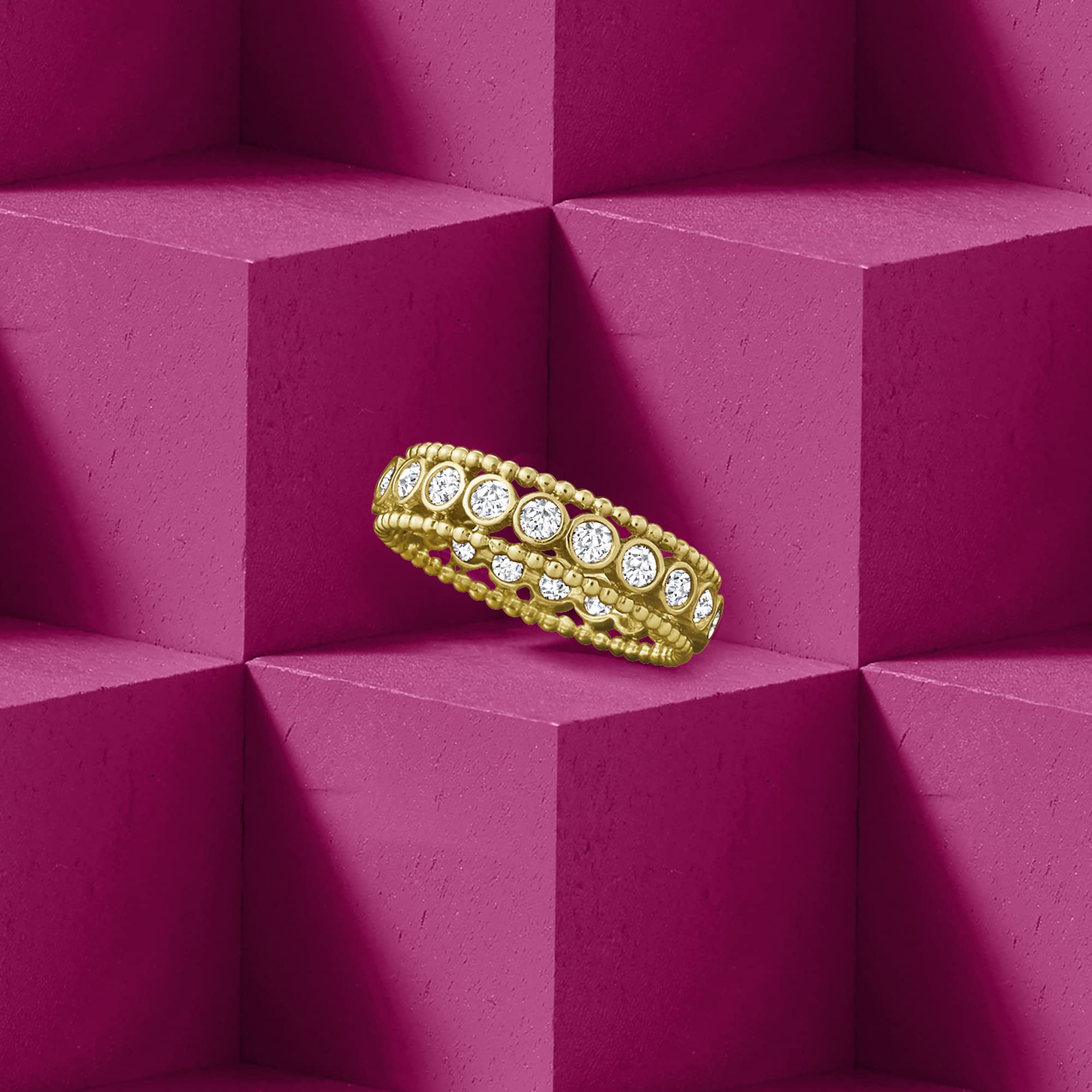 Ross-Simons 1.00 ct. t.w. Bezel-Set Diamond Eternity Band in 14kt Yellow Gold. Size 5