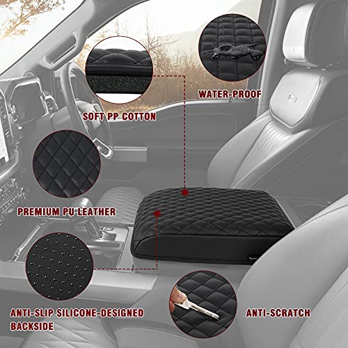 Seven Sparta Center Console Cover Only Compatible with Ford F150 2021+ Comfortable PU Leather Center Console Armrest Cushion Armrest Cover