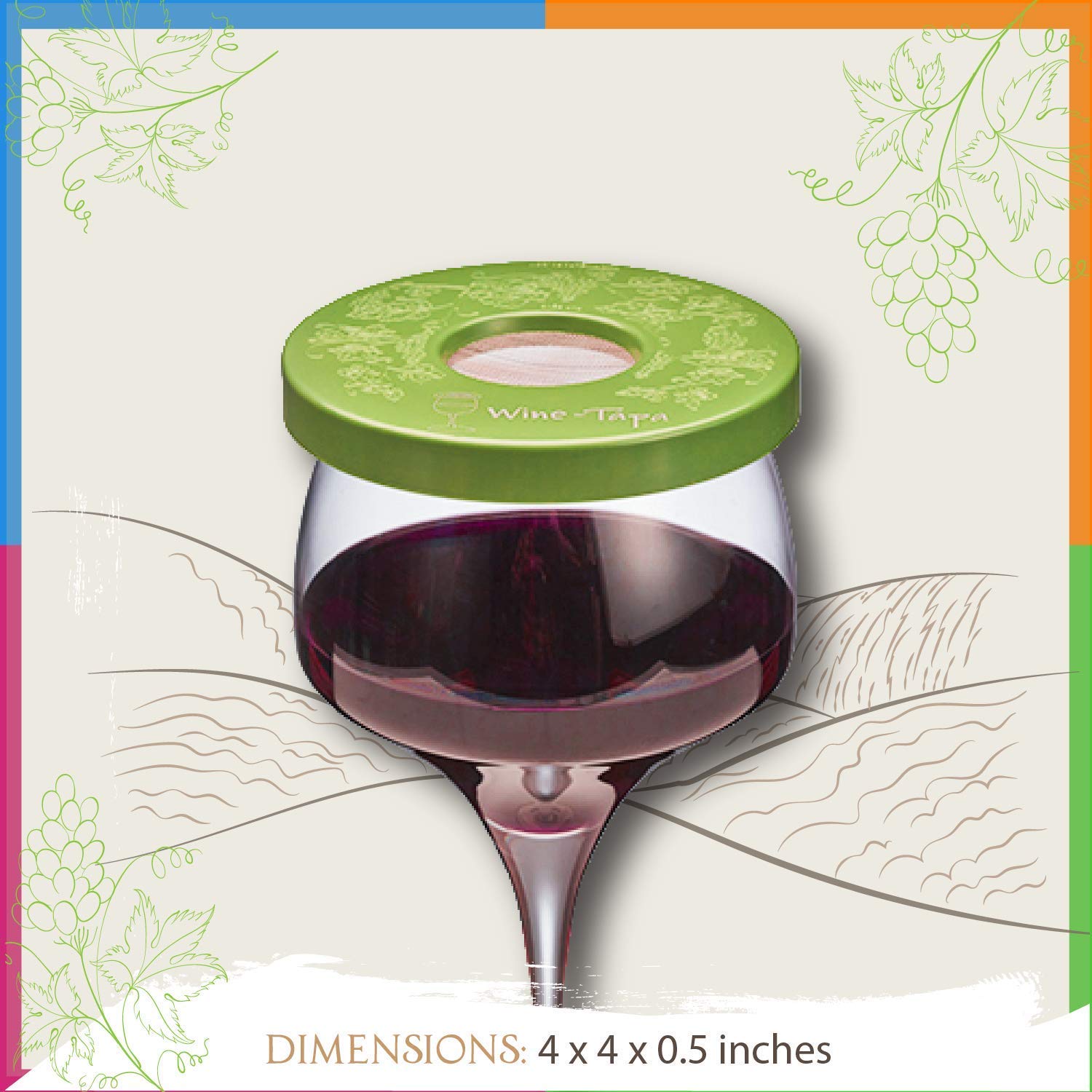 Wine Tapa Drinking Glass Covers - Merlot