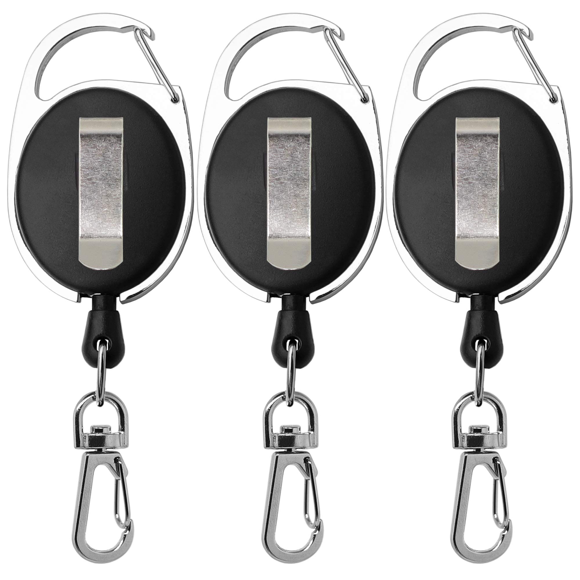 SAMSFX Fly Fishing Zinger Retractor for Gear Tools Holder (Clip on Back Retractor with Swivel Clips)