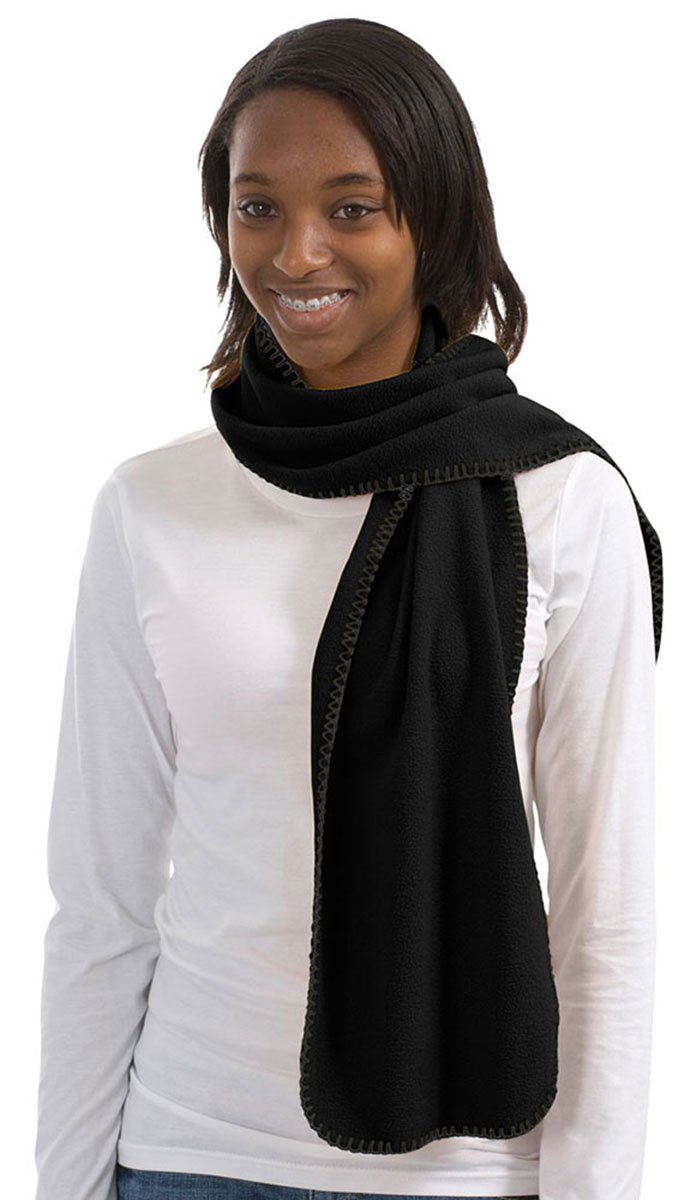 Port Authority FS01 R-Tek Fleece Scarf - Black - One Size