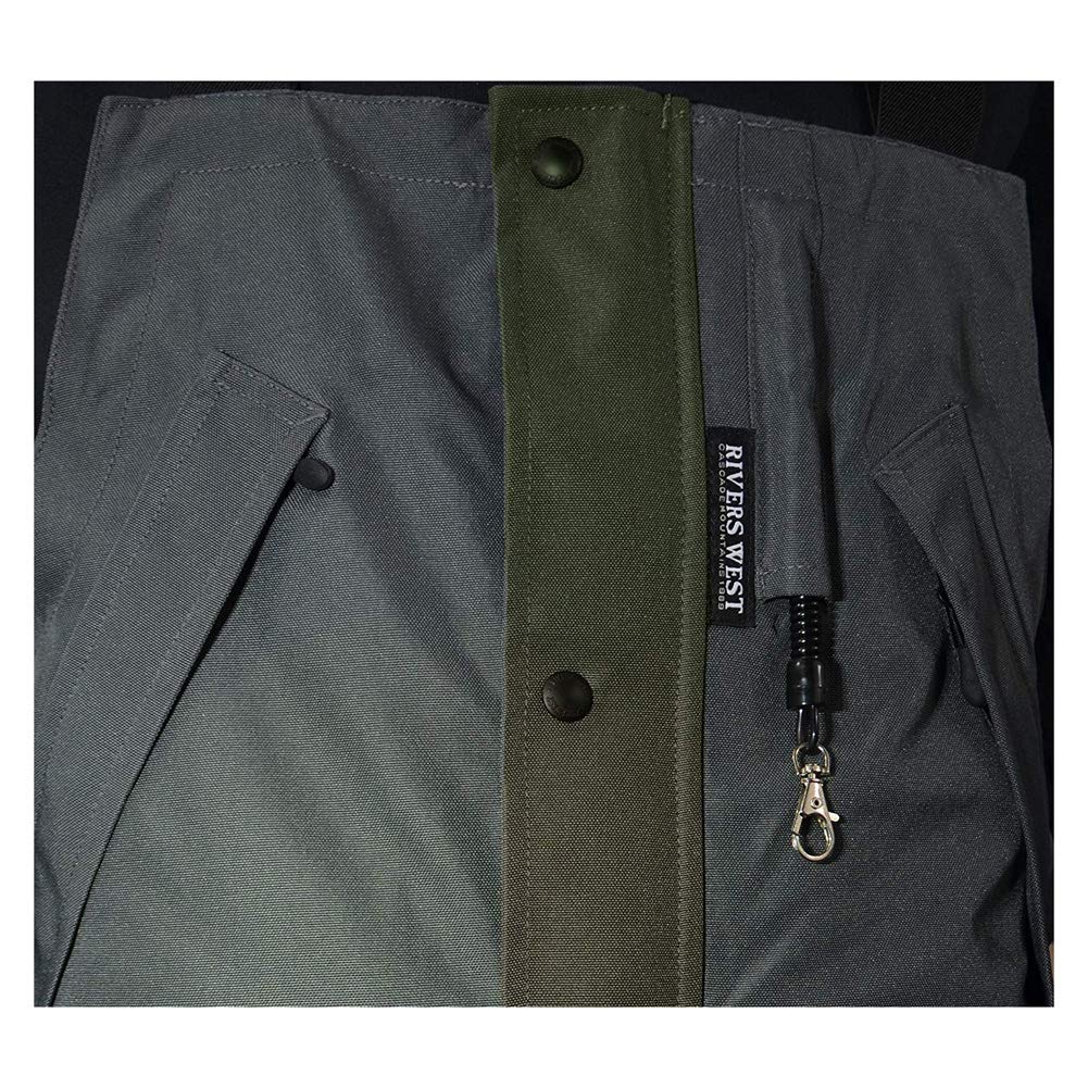 RIVERS WEST Men's Kokanee Waterproof Windproof Fully Seam-Sealed Fishing Bib, Tan, Large