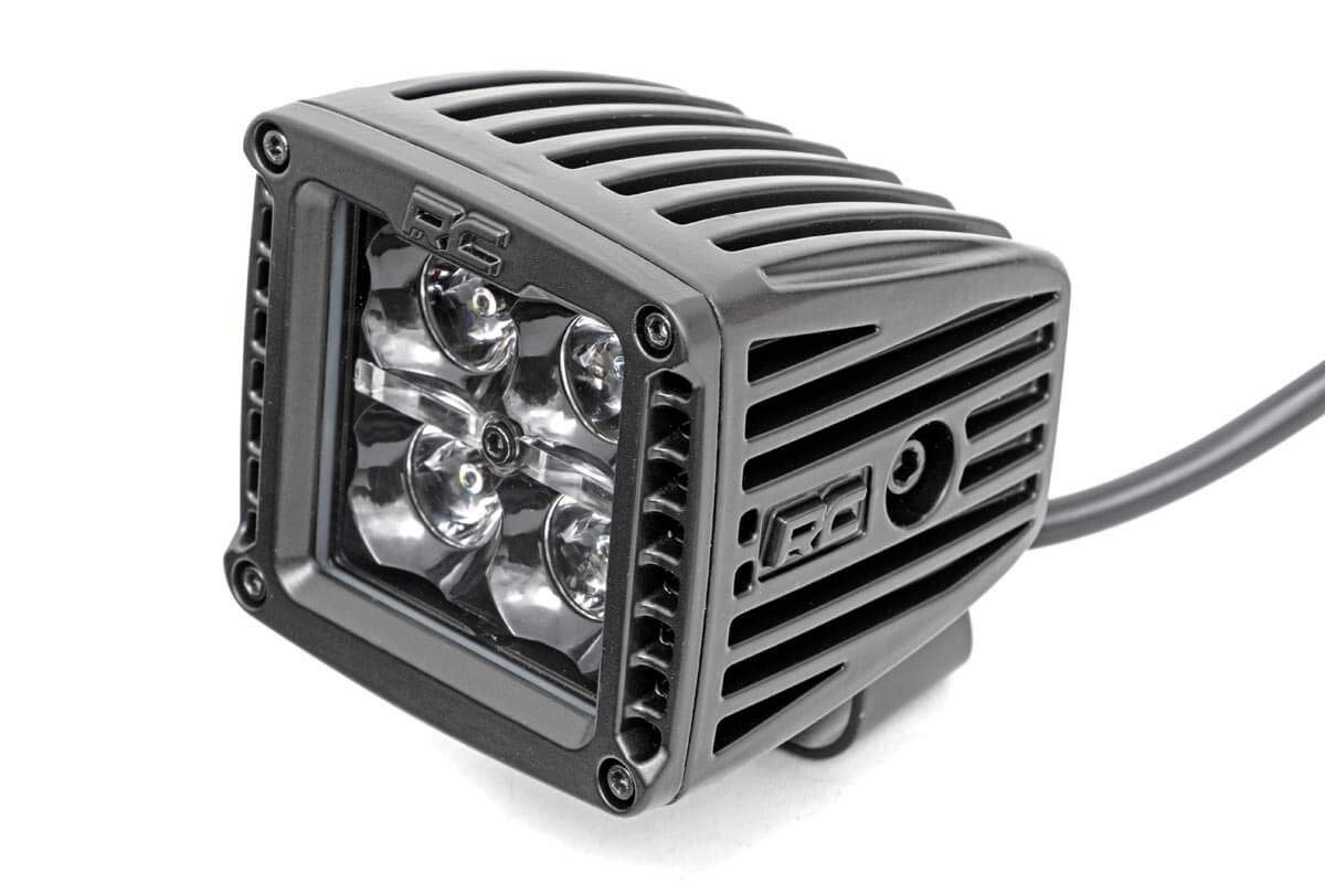 Rough Country 2" Black Series Square LED Cube Lights | Amber DRL - 70903BLKDRLA