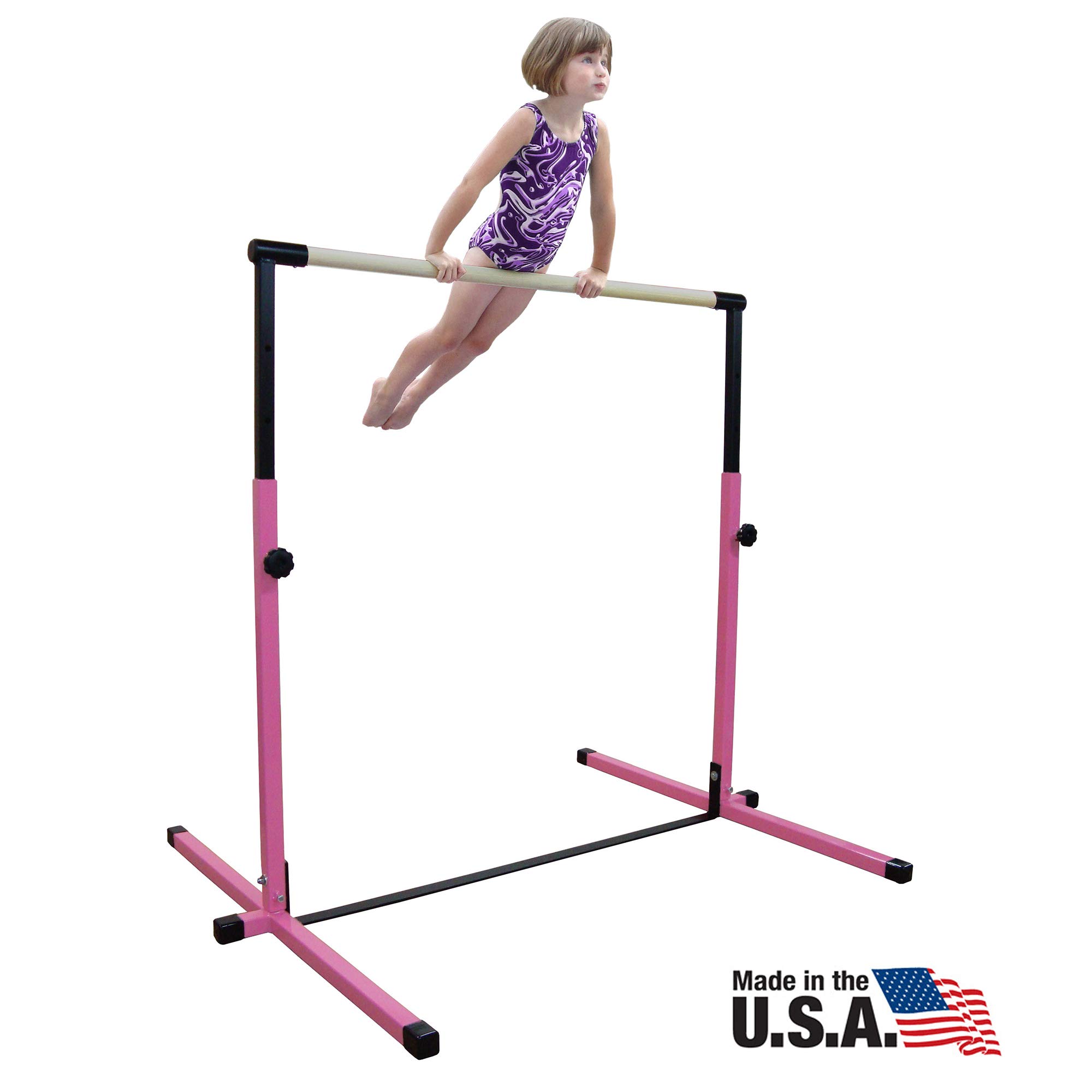Nimble Sports Pink Adjustable Gymnastics Bar - Kids Kip Bar