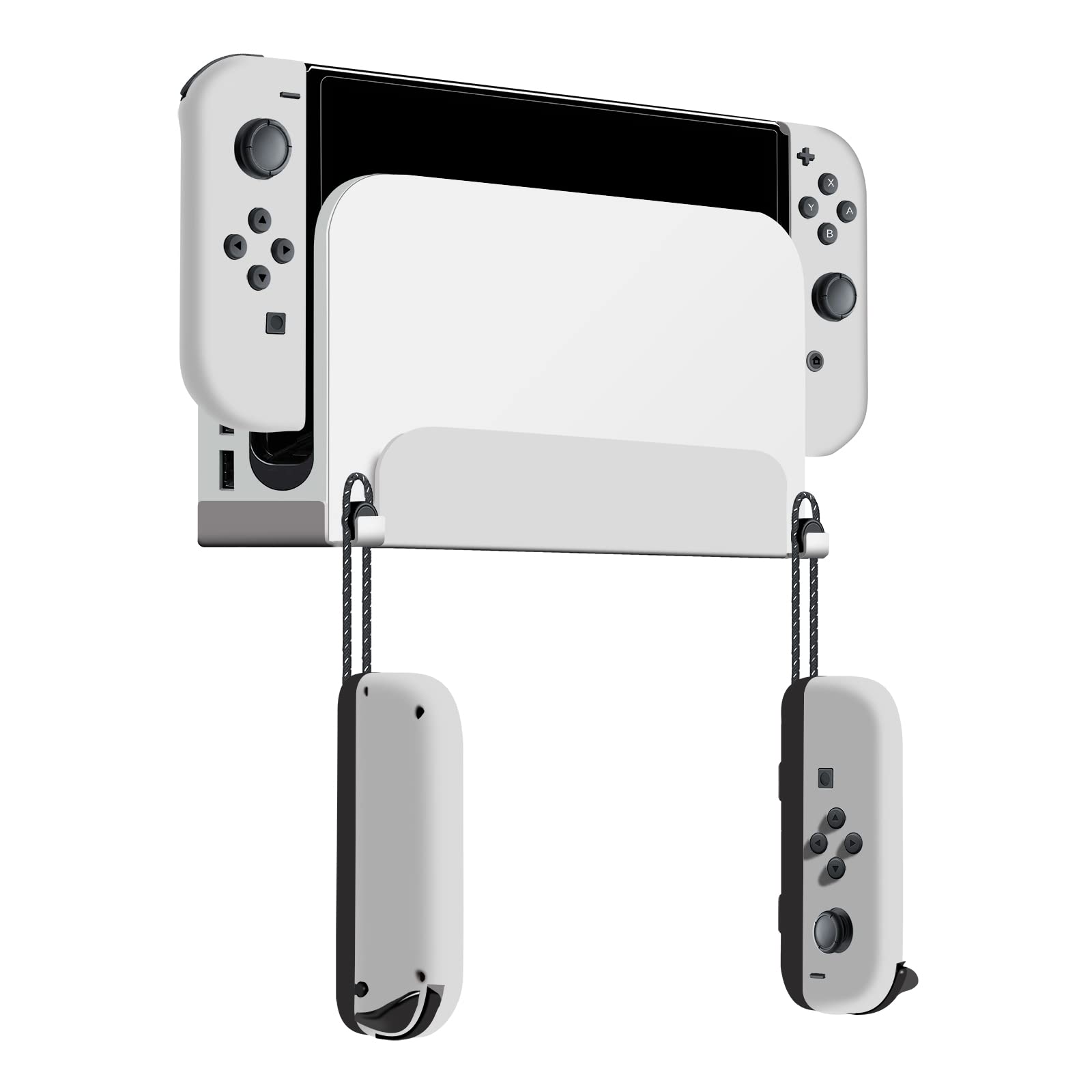 THEMU Wall Mount Compatible with Nintendo Switch and Nintendo Switch OLED, Solid Metal (White)