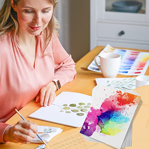 Paul Rubens 60 Sheets Watercolor Paper, Cold Press 50% Cotton&140lb /300gsm Acid-free Bulk White Paper for Artists, Students & Adults(7.68 * 5.31 inch)