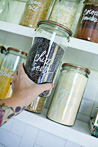 VERSAINSECT β 1.5L Glass Jars with Large Storage Capacity β Preserving Jars with Airtight Lids Suitable for Pickling β Heat Resistant Canning Jars - Microwave Safe - (1 Jar with Glass Lid) 54 fl. oz