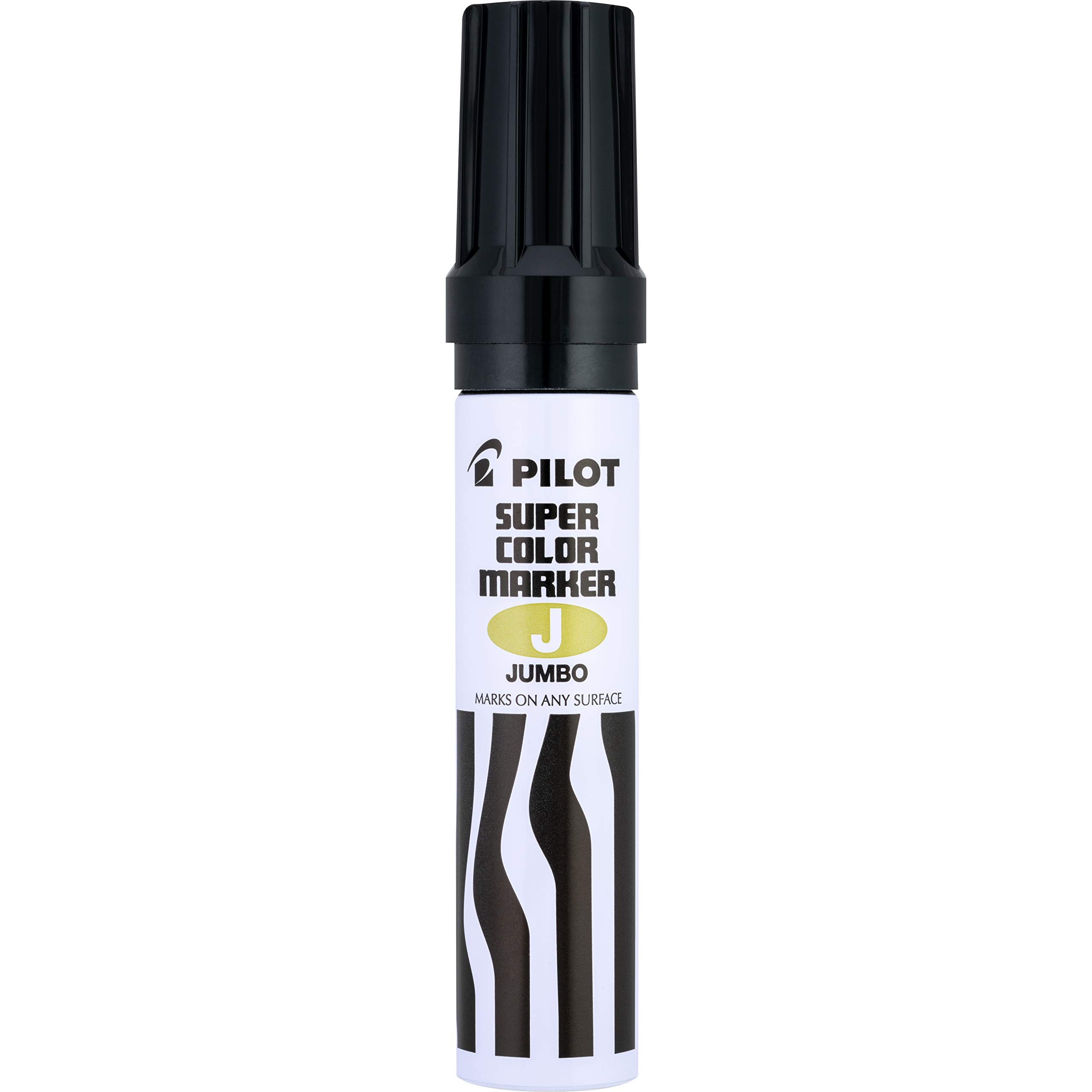 PILOT Super Color Jumbo Refillable Permanent Markers, Black Ink, Extra-Wide Chisel Point, 12-Pack (43100)