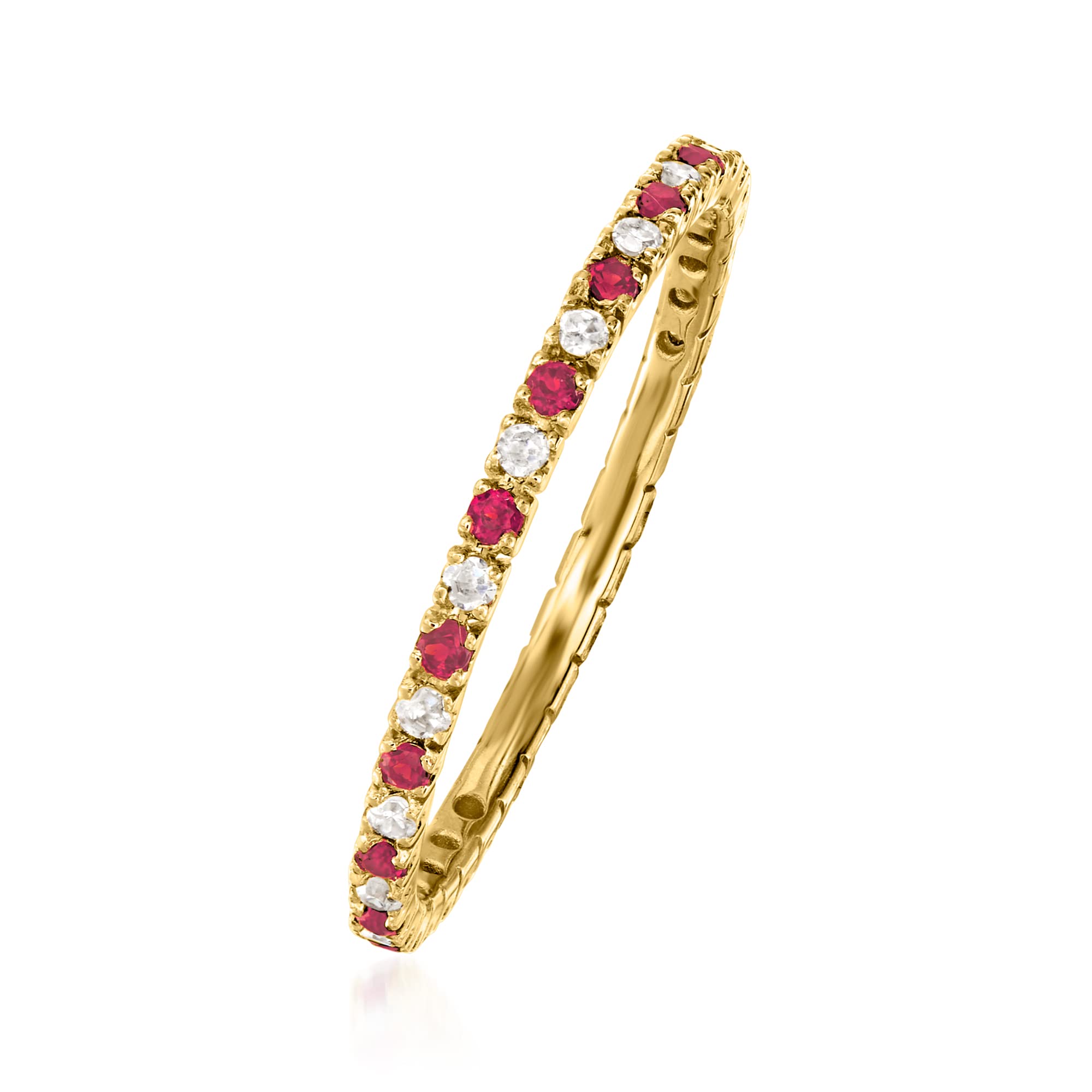RS Pure by Ross-Simons Gemstone and .13 ct. t.w. Diamond Eternity Band Ring in 14kt Yellow Gold