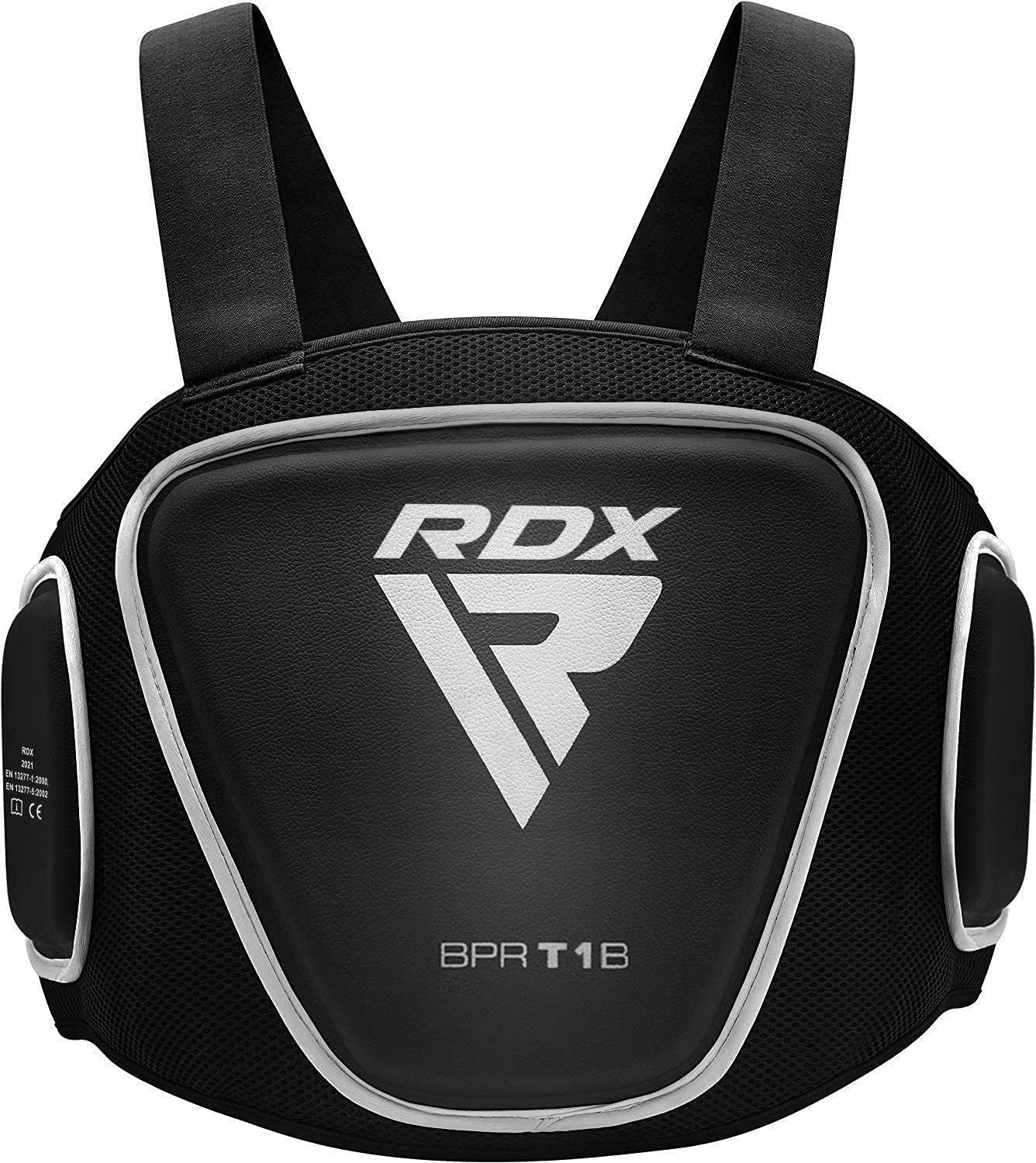 RDX Belly Pad Protector MMA Kickboxing, Maya Hide Leather Rib Shield, Body Target Chest Guard Armour with Shoulder Straps for Boxing Muay Thai Punching Coaching Martial Arts Taekwondo Training