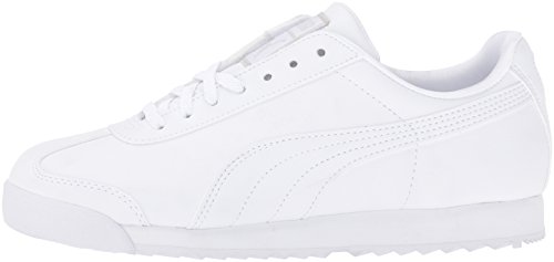 PUMA Roma Basic JR Sneaker (Little Kid/Big Kid) , White/Light Gray, 1.5 M US Little Kid