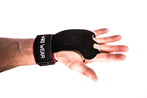 Pull-up Hand Grips with Wrist Wrap Protection for Cross-Training, Gymnastics, Fitness, Exercise, Skills and Drills, WODs, (Red, Medium Size)