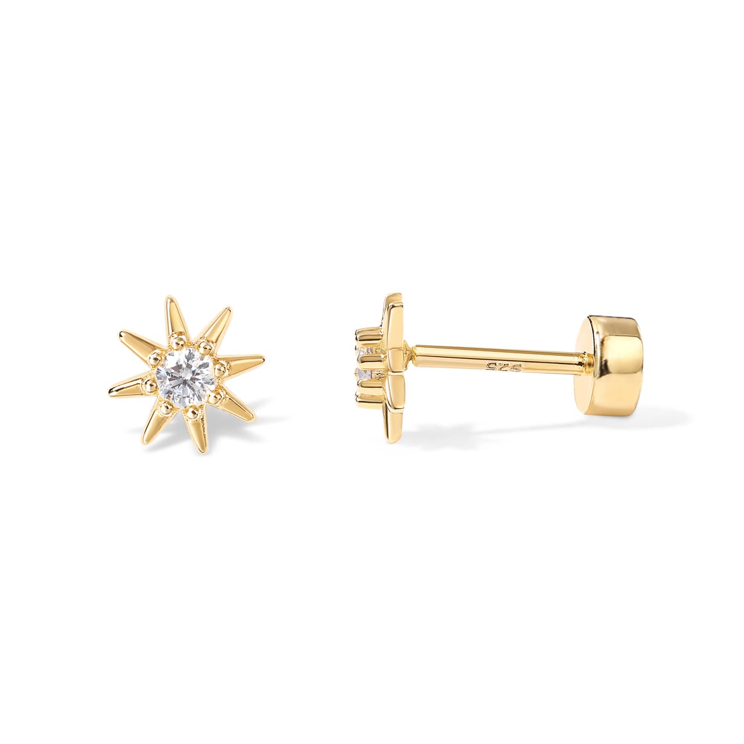 PAVOI 14K Gold Flat Backs (Star, Yellow Gold)