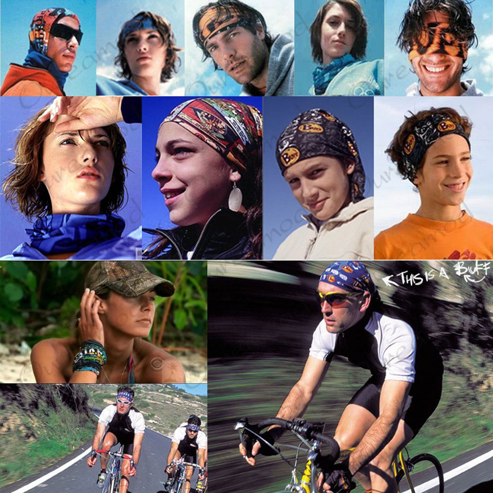 Oureamod Wide Headbands for Men and Women Athletic Moisture Wicking Headwear for Sports,Workout,Yoga Multi Function (Solid Black)