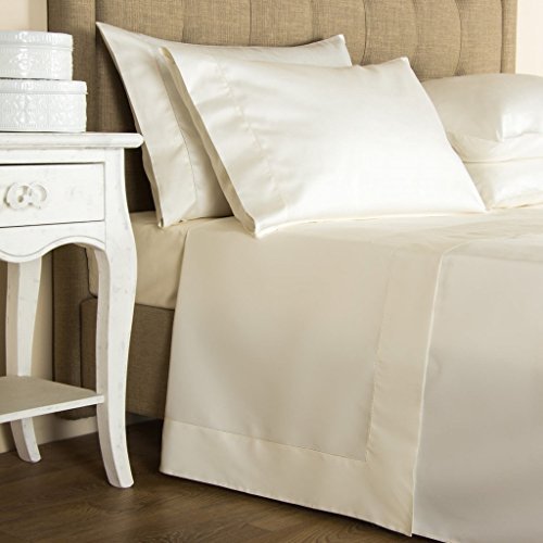 Pure Egyptian Queen Size Cotton Bed Sheets Set (Queen, 800 Thread Count) Ivory Bedding and Pillow Cases (4 Pc) β Egyptian Cotton Sheets Queen Size Bed- Sateen Sheets - 15β Deep Pocket Queen Sheets