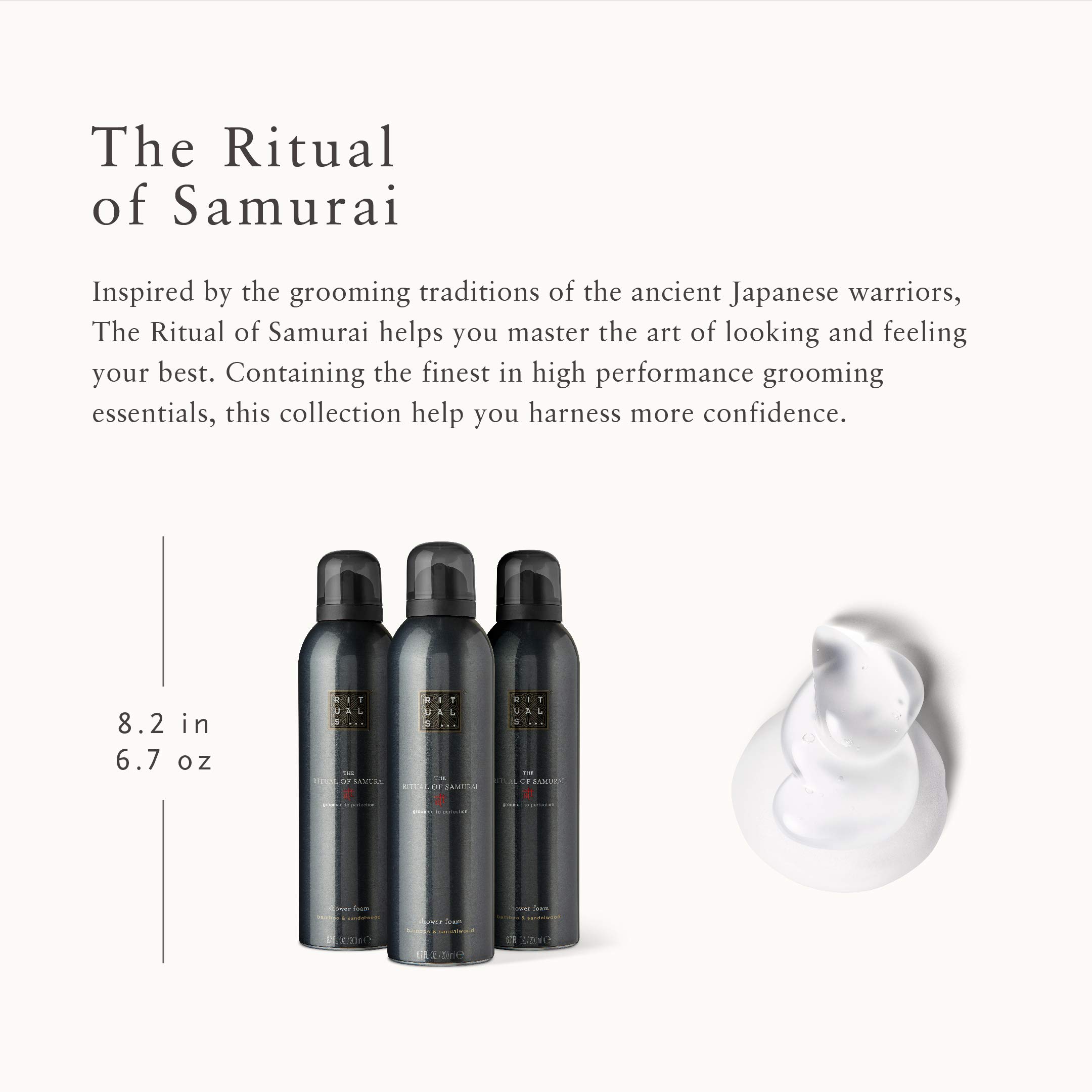 RITUALS The Ritual of Samurai Classic Foaming Shower Gel, Mens Body Wash - Set of 3