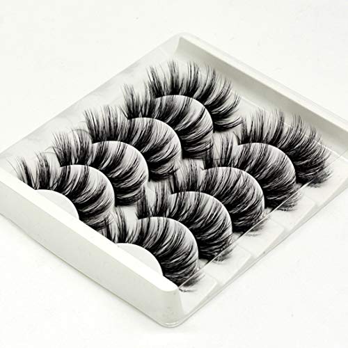 RN BEAUTY 5 Pairs 3D False Eyelashes Handmade Ultra Light Synthetic Fibers 3D Mink Fake Eyelashes Reusable Soft Nature Fluffy Wispies Long Lashes With Volume Makeup Eye Lash Extension Set (3D-B)