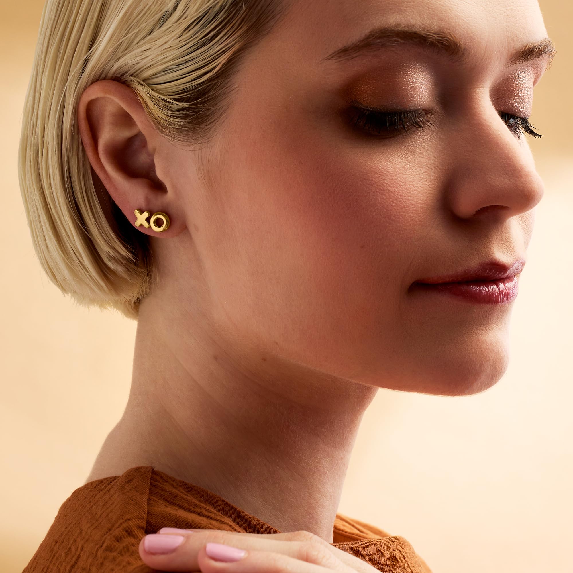 RS Pure by Ross-Simons 14kt Yellow Gold Xo Mismatched Earrings