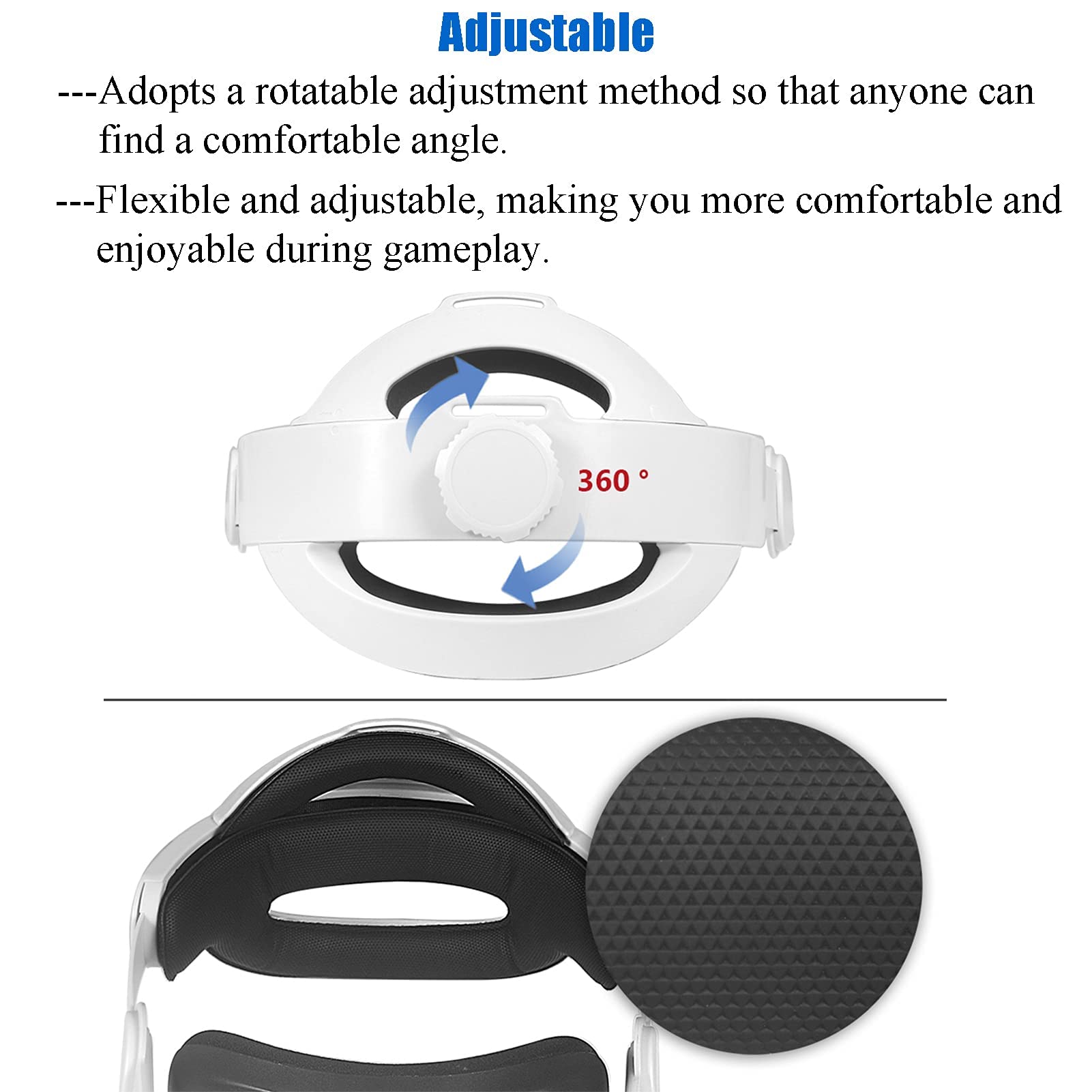 TATACO VR Silicone Cover Eye Pad (Blue) and Removable Head Strap