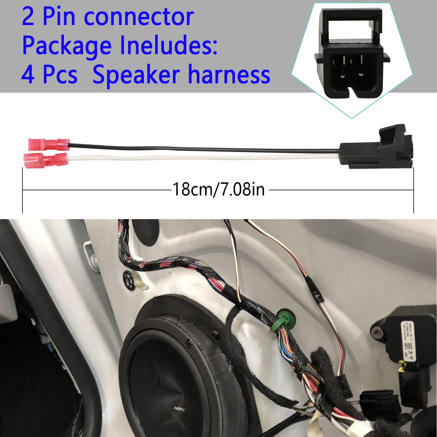 Speaker Harness Wiring Harness 72-4568 Compatible with GMC Buick Cadillac Chevy Silverado Sierra Suburban Tahoe Yukon Cobalt Colorado Speaker Connector Harness Adapter 4 Pack