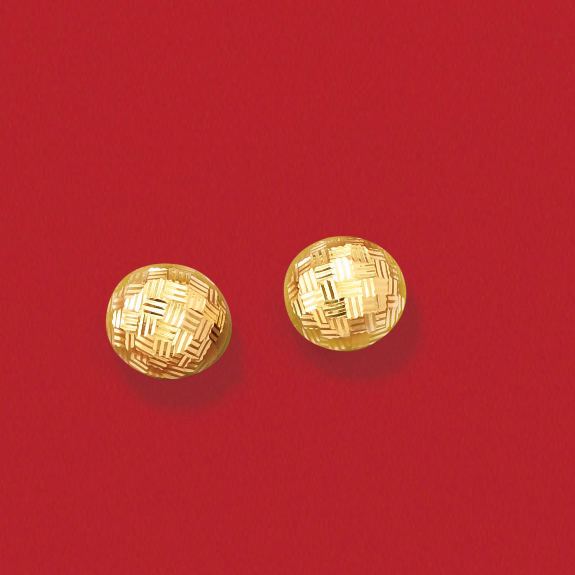 Ross-Simons Italian 18kt Yellow Gold Diamond-Cut Dome Stud Earrings