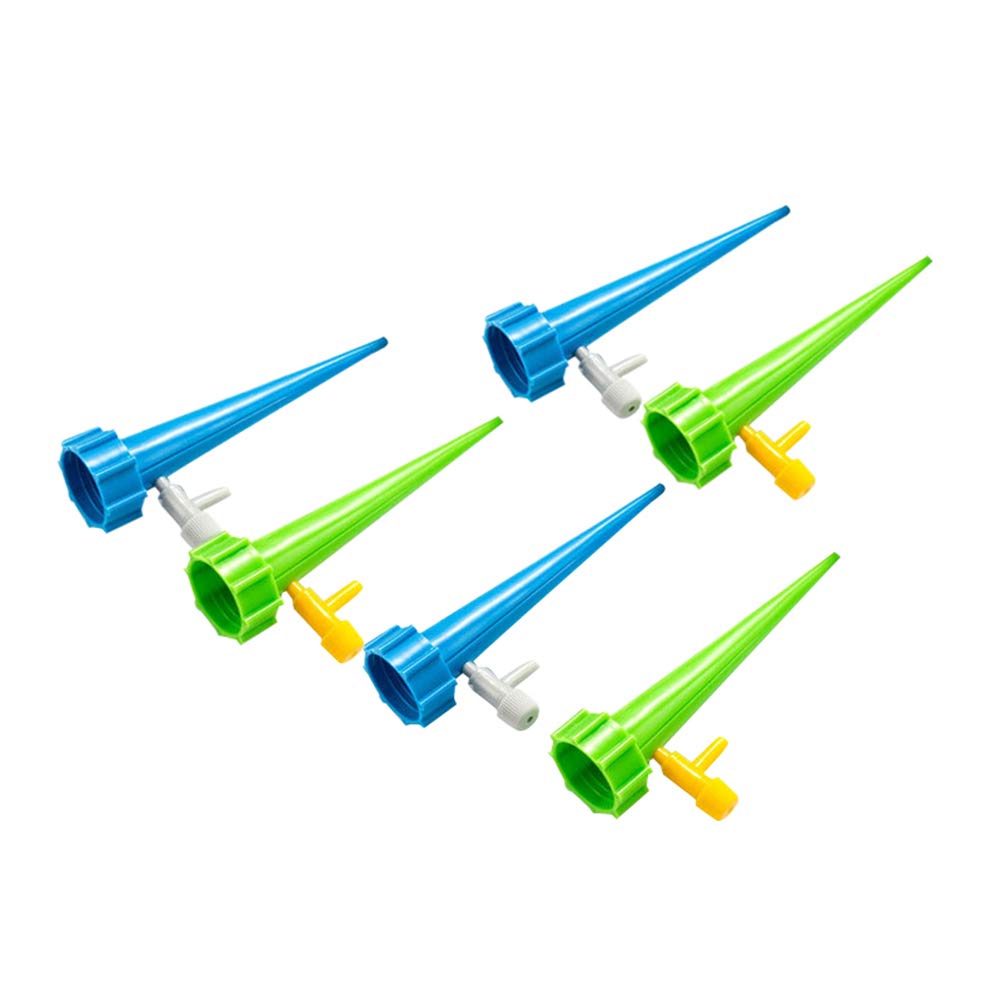 smallwoodi Water Spikes,6Pcs Adjustable DIY Flow Drip Water Spikes Automatic Pot Plants Waterers Taper Water Seepage Automatic Watering Device drip Lazy Valve Adjustable Random Color